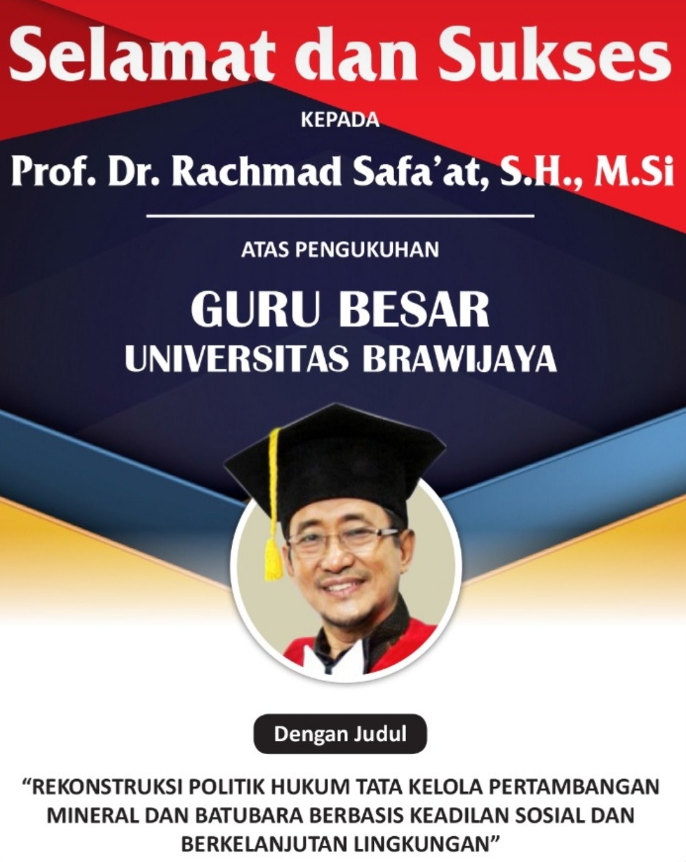 Rachmad Safa’at Resmi Dikukuhkan Sebagai Guru Besar UB Malang – Daerah Rachmad Safa’at Resmi Dikukuhkan Sebagai Guru Besar UB Malang – Daerah